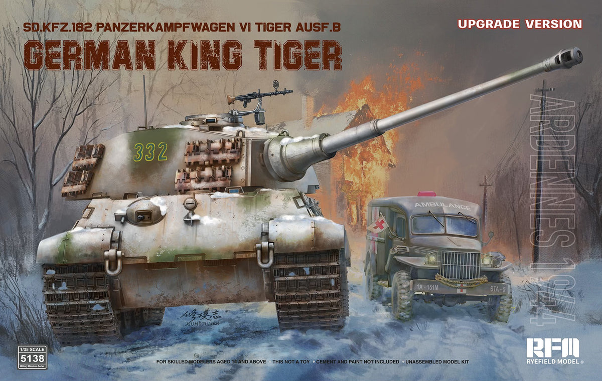 Ryefield Model 1/35 Sd.Kfz.182 PZKPFW VI Tiger Ausf.B King Tiger Upgra ...
