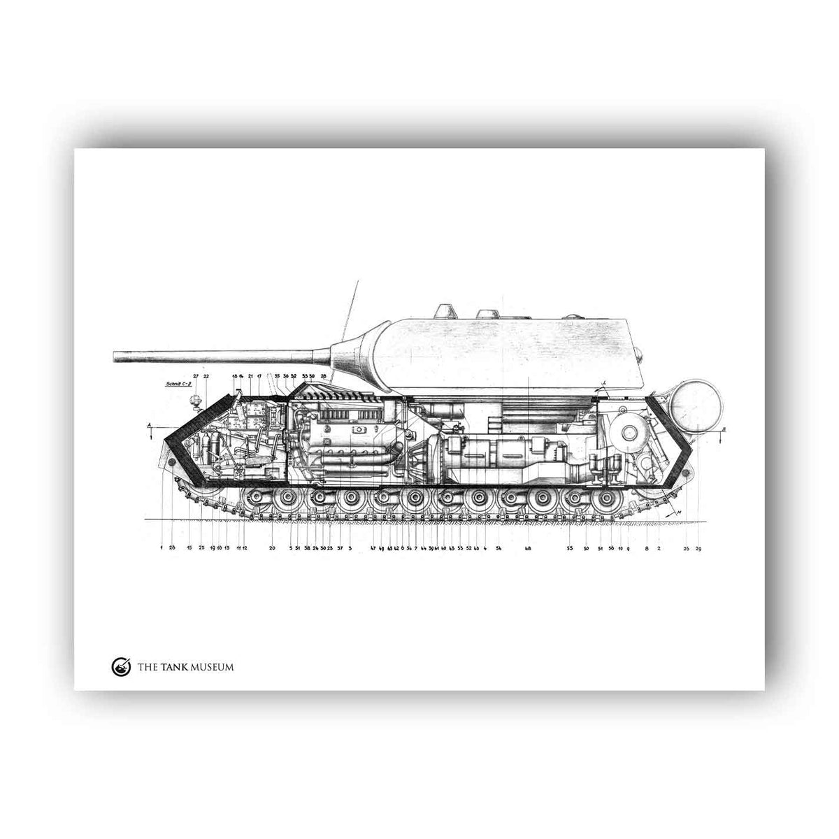 Art Print: PzKpfw Maus Tank Blueprint – The Tank Museum
