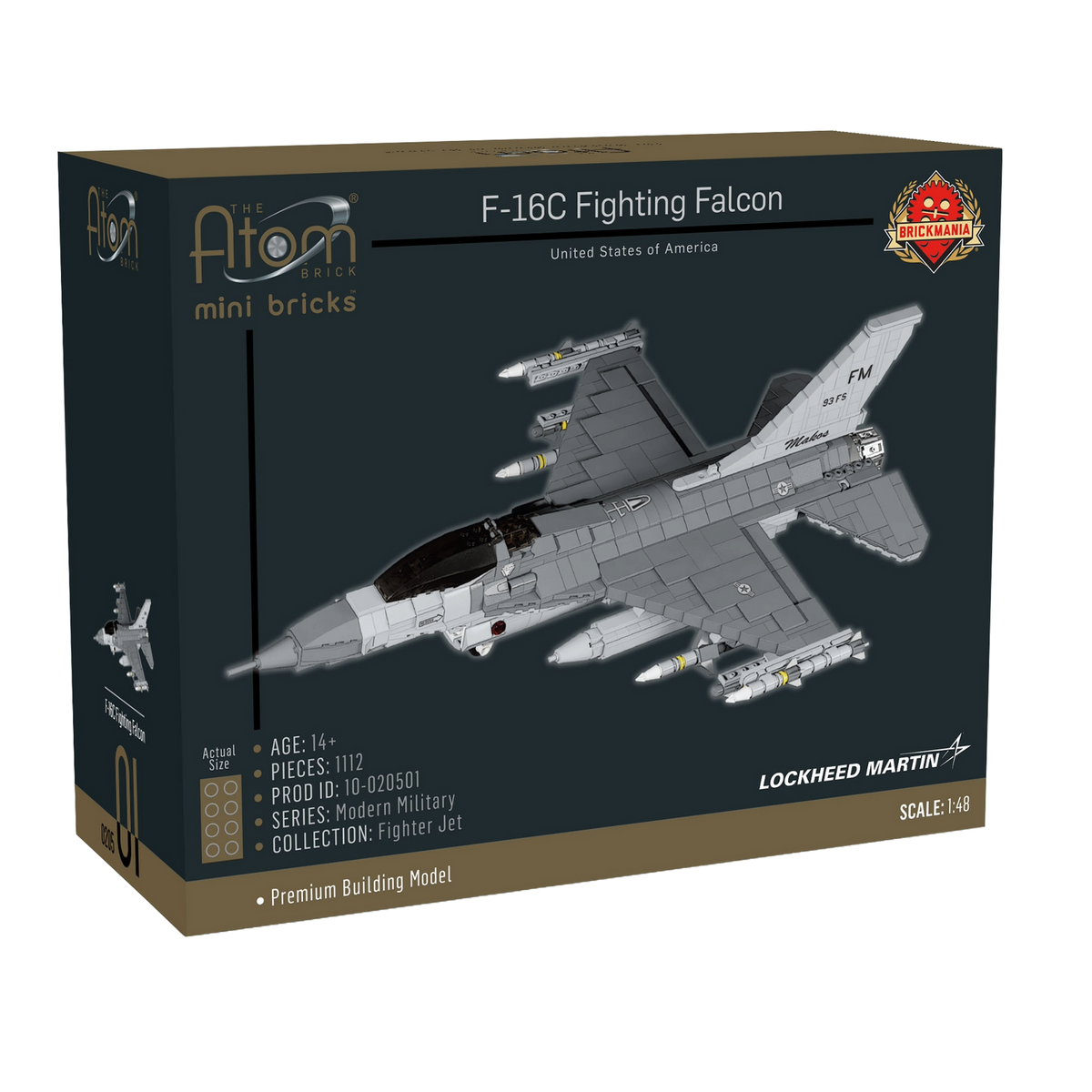 Brickmania 1/48 Lockheed-Martin® F-16 Fighting Falcon, Atom Brick – The ...